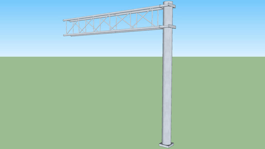 Overhead sign post | 3D Warehouse