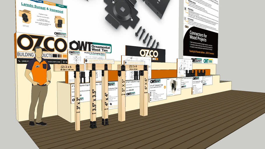 OZCO Ornamental Wood Ties: Adjustable Column Caps for 4x4 and 6x6 ...