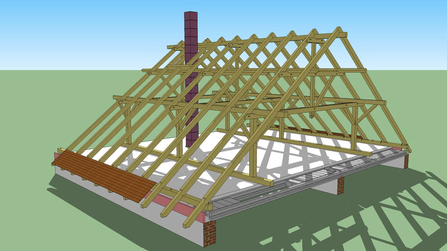 Skeleton wooden roof | 3D Warehouse