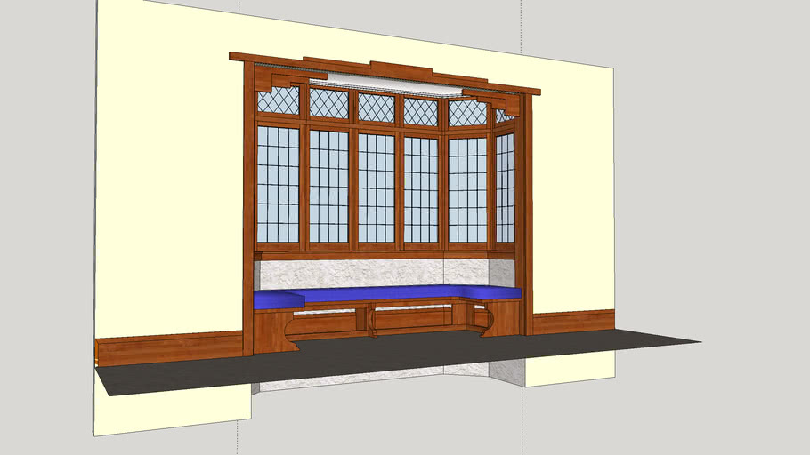 Bay window with bench seat - no storage cupbd's | 3D Warehouse
