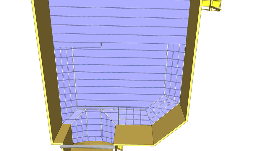 Roof frame details for hipped roof with trusses and stick framing | 3D ...