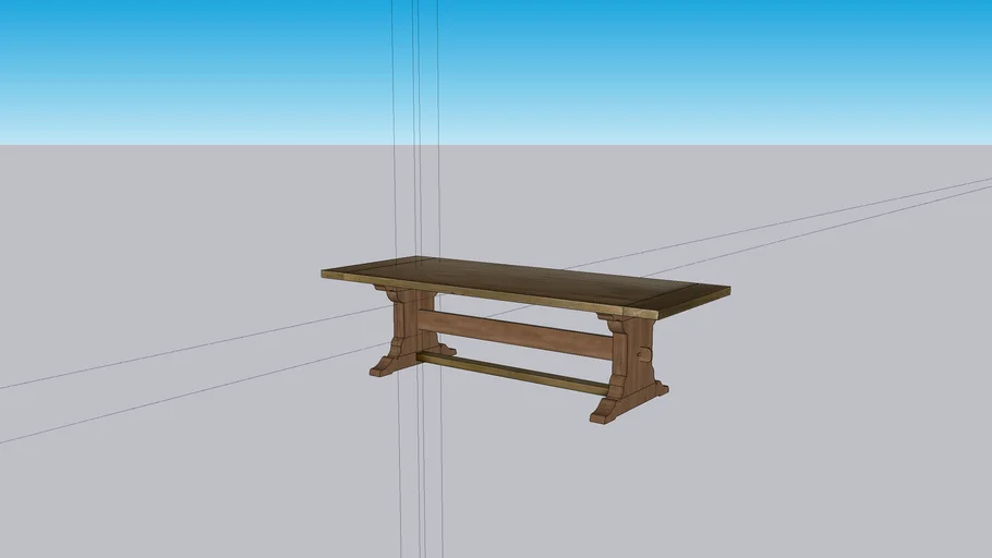 Traditional Trestle Dining Room Table | 3D Warehouse