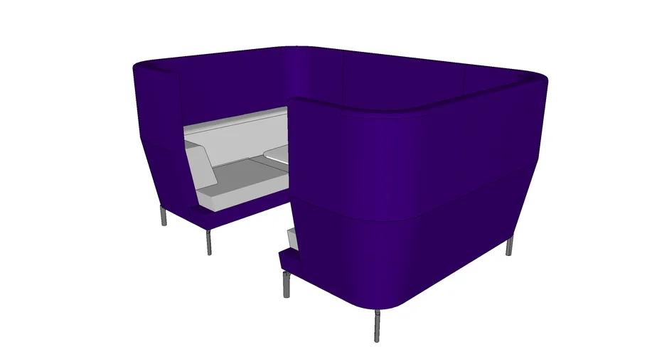 Entente Two Seat Booth, High Back | 3D Warehouse
