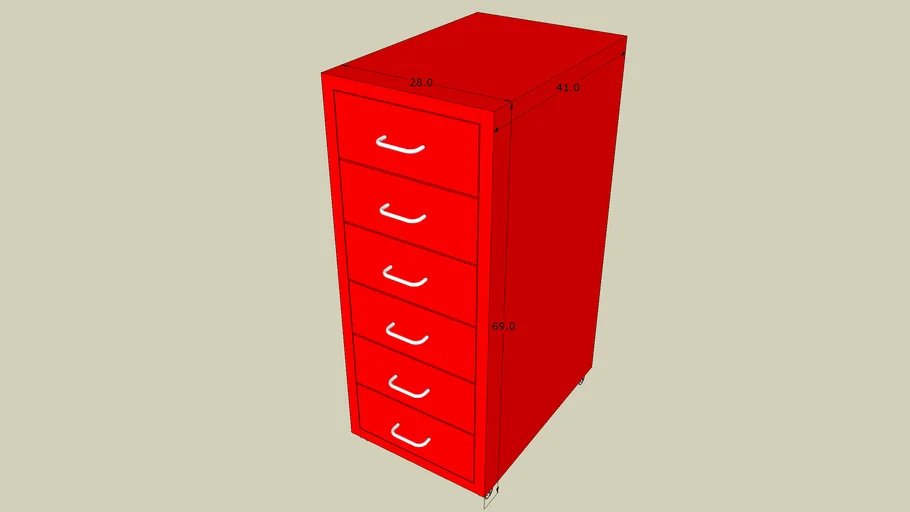 Rollcontainer 28 x 69 x 41 | 3D Warehouse