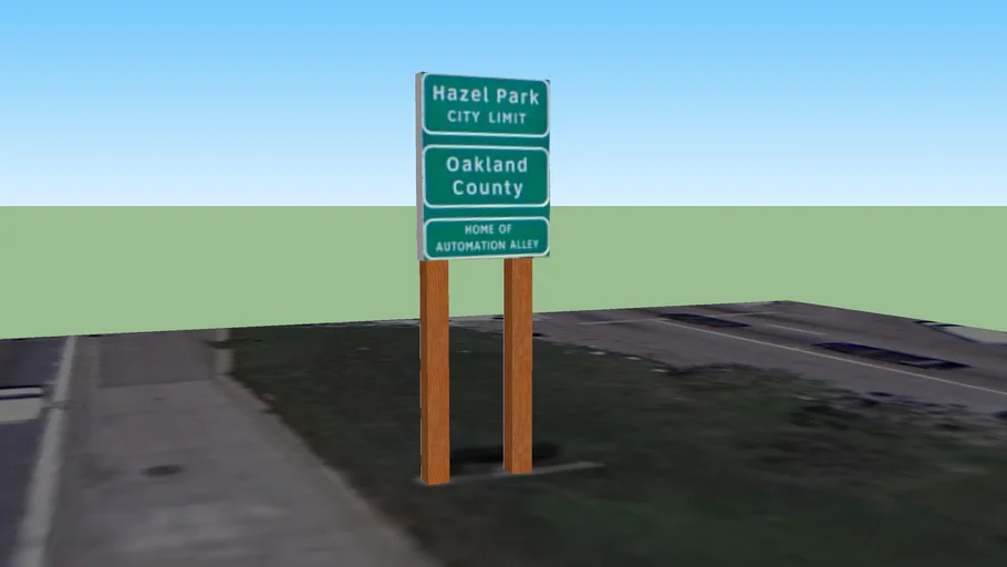 County Line Sign - Oakland County - Northbound | 3D Warehouse