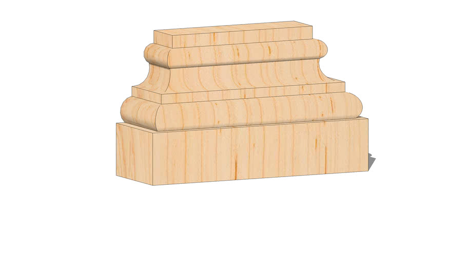 01333060-2 MEDIUM SPLIT SQUARE PLINTH (5 x 1.726 x 3) | 3D Warehouse