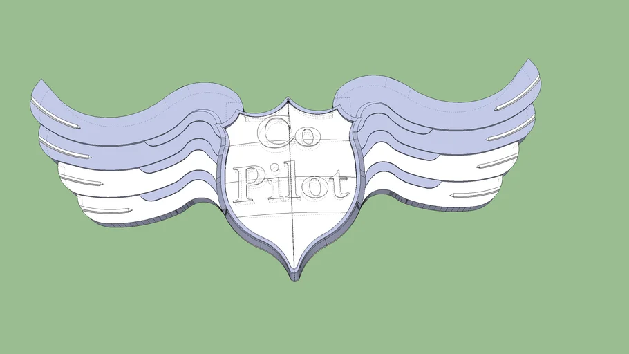 3D Co-pilot wings pin | 3D Warehouse