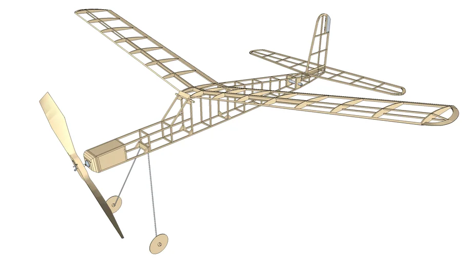 DIY #7 - Rubber-Powered Model Airplane (v4.2) | 3D Warehouse