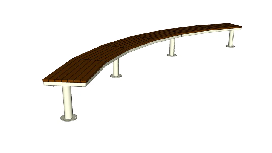 LAYT_OGM1900-00056 Backless Curved Bench | 3D Warehouse