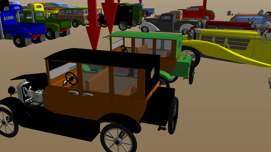 vintage car and pickup props | 3D Warehouse