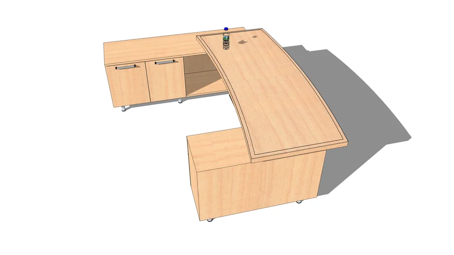 Meja Pimpinan Standar CI BNI Emeral | 3D Warehouse
