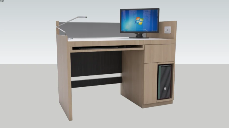 Simple Office Desk Meja Kantor Sederhana | 3D Warehouse