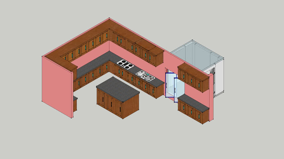Kitchen with walk-in cooler | 3D Warehouse