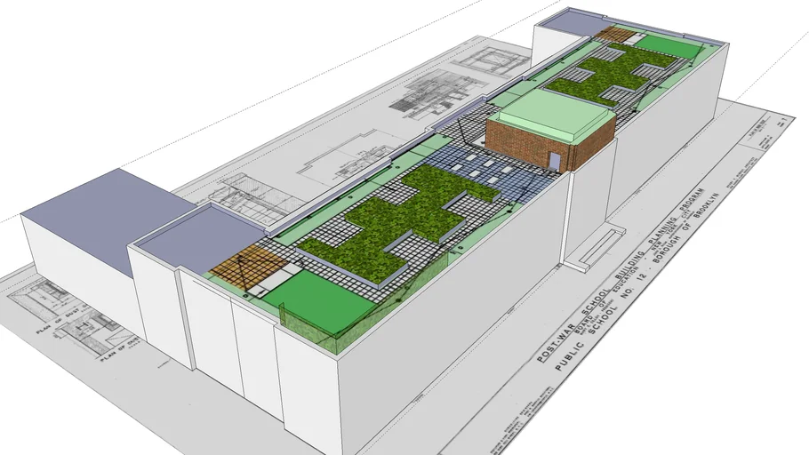NYC school building Green Roof | 3D Warehouse