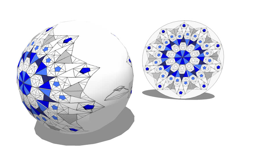 2d projection on to 3d sphere; 10 star design | 3D Warehouse