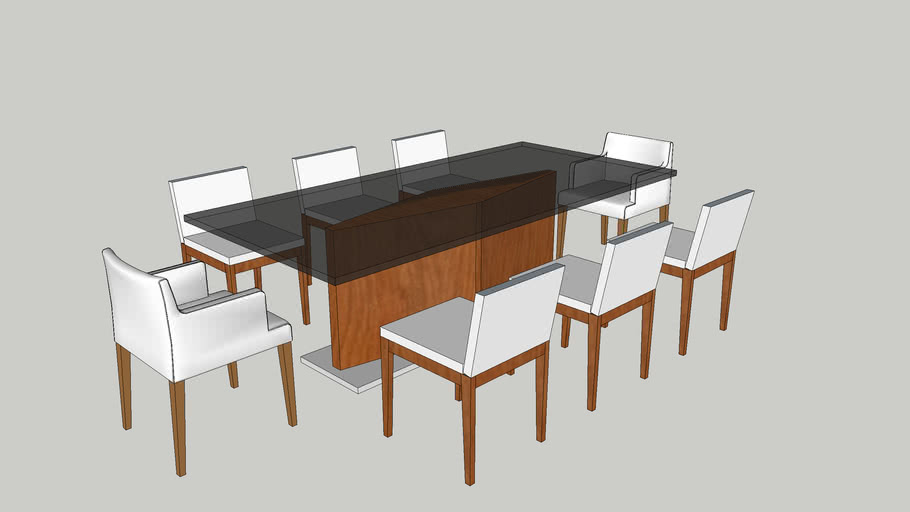 Mesa de Jantar Retangular 8 Lugares | 3D Warehouse