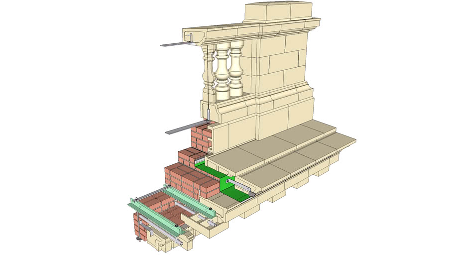10.030.0732 Cornice and parapet rebuild Terra cotta, pressed | 3D Warehouse