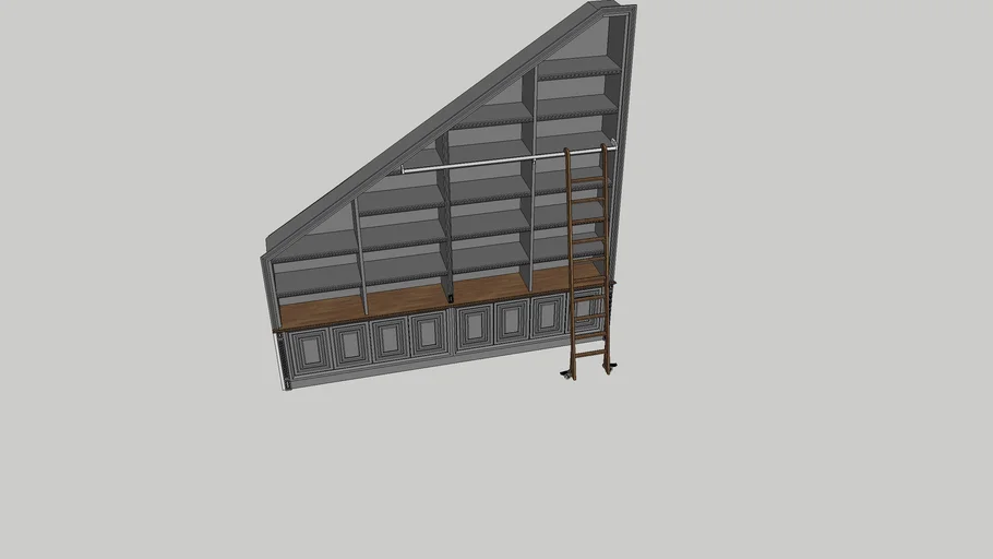 triangular bookcase with ladder | 3D Warehouse