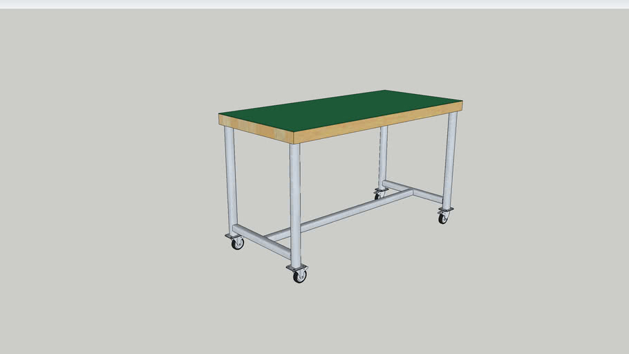 Meja Produksi Beroda | 3D Warehouse