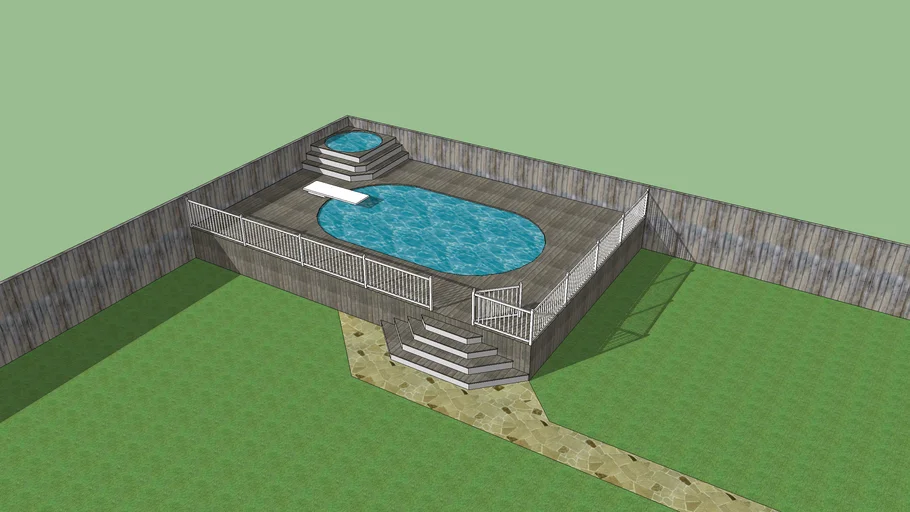 Deck with pool | 3D Warehouse