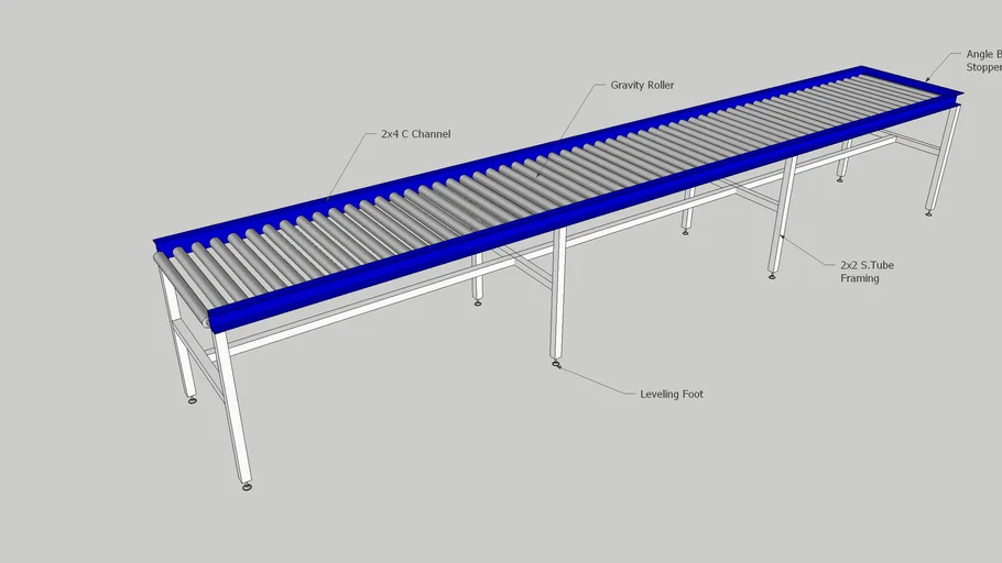 GRAVITY ROLLER CONVEYOR | 3D Warehouse