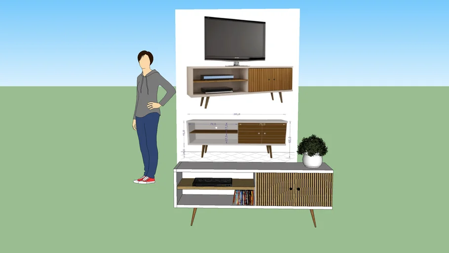 Rack para TV de até 60 polegadas | 3D Warehouse