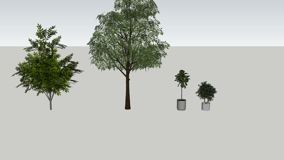 two trees two bush | 3D Warehouse