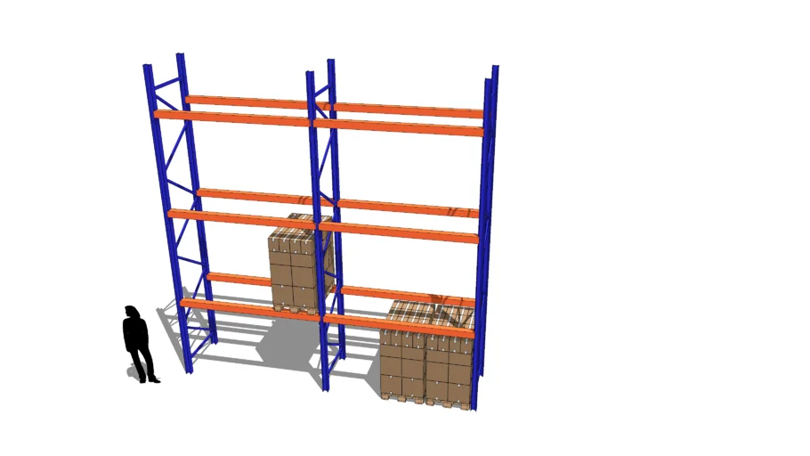 Pallet stelling 5,7meter | 3D Warehouse