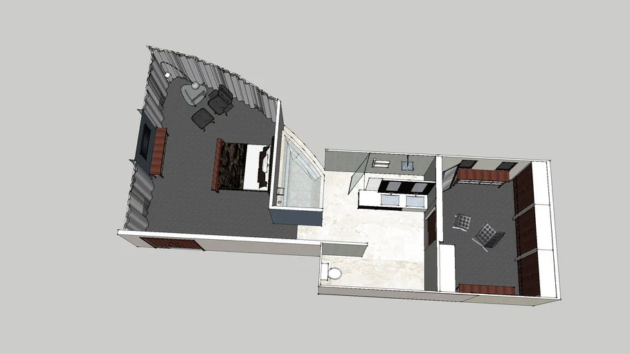 master bedroom + bathroom + wardrobe | 3D Warehouse