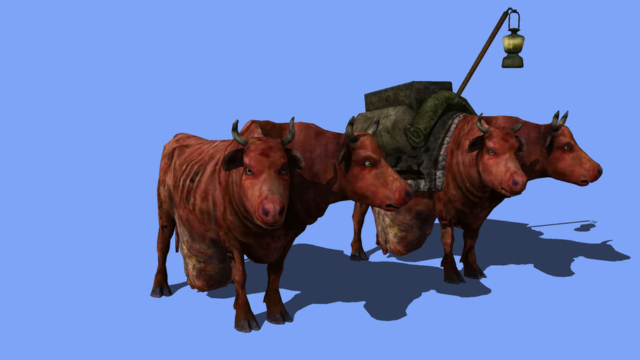 Fallout Brahmin & pack Brahmin (low poly) | 3D Warehouse