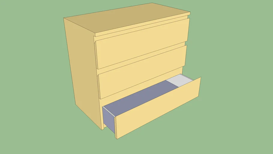 Chest with one open drawer | 3D Warehouse