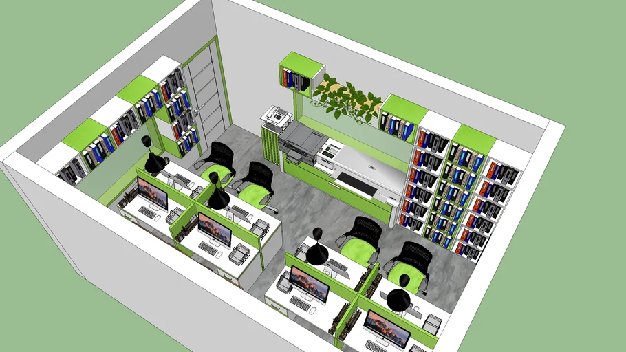 mini work station for office | 3D Warehouse