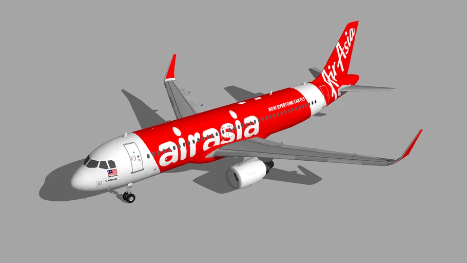 Malaysia AirAsia Airbus A320-200 4 | 3D Warehouse
