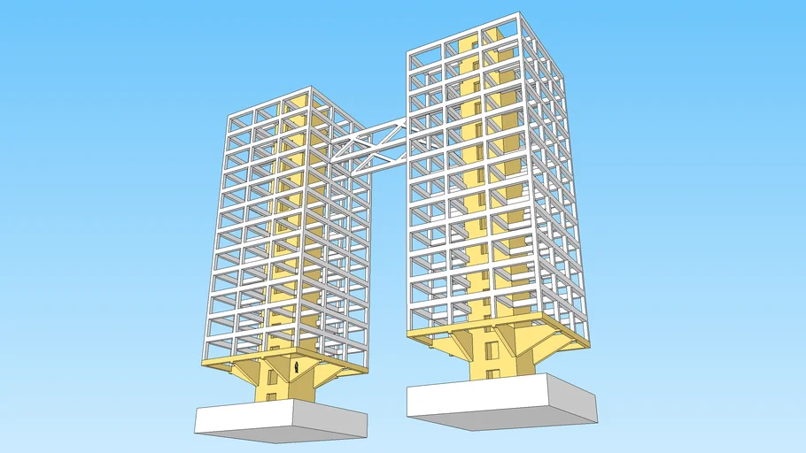 Two unit of Cantilever Tall Building | 3D Warehouse