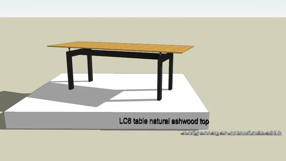 LC6 table in natural ashwood top | 3D Warehouse