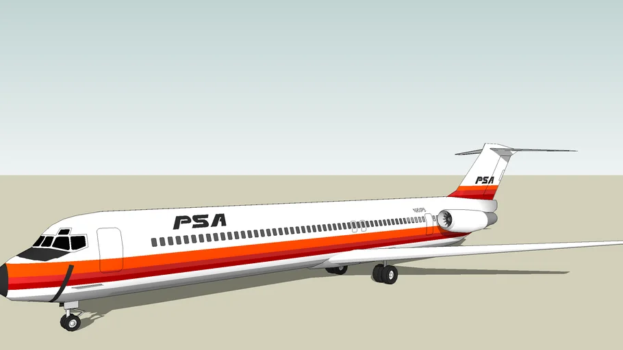 Pacific Southwest Airlines (PSA) McDonnell Douglas DC-9-81 (MD-81) | 3D ...