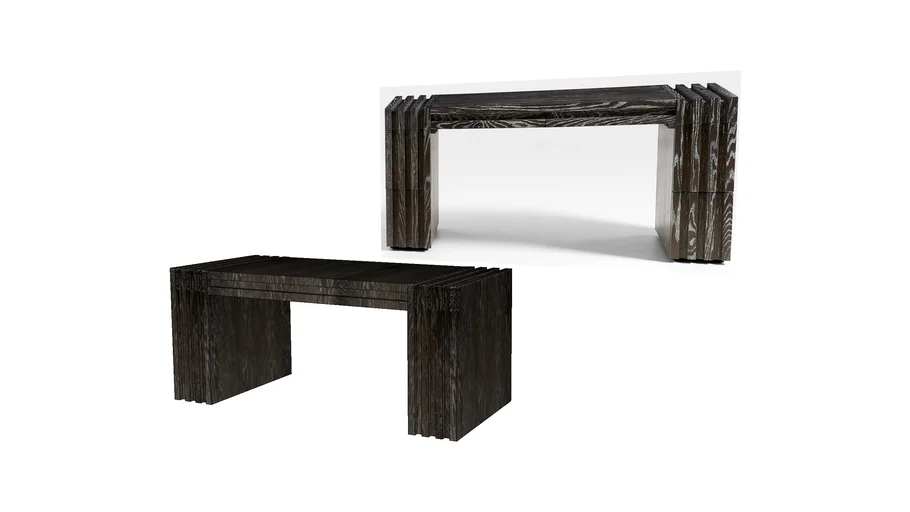 Waylon Executive 70' Grey Oak Desk CB2 | 3D Warehouse