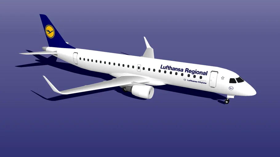 Lufthansa Regional Embraer E190 (ERJ190) Regional Aircraft | 3D Warehouse
