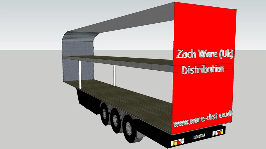 double deck tautliner trailer | 3D Warehouse