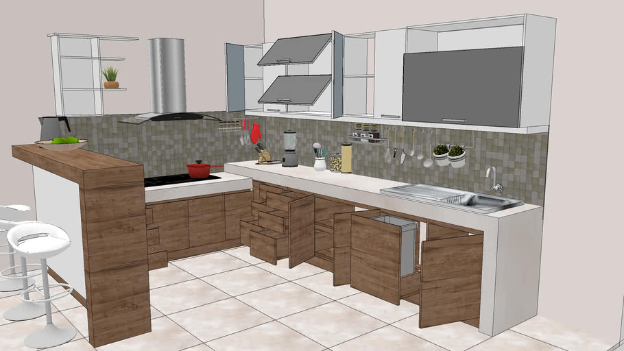 KITCHEN SET MODERN MINIMALIS | 3D Warehouse