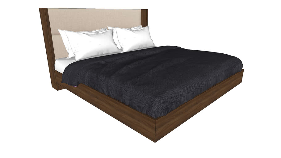 SLOANE FLOATING BED IN WALNUT | 3D Warehouse