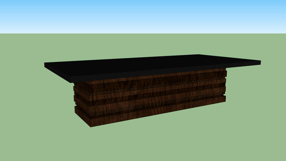 Solid Wood Base Table | 3D Warehouse