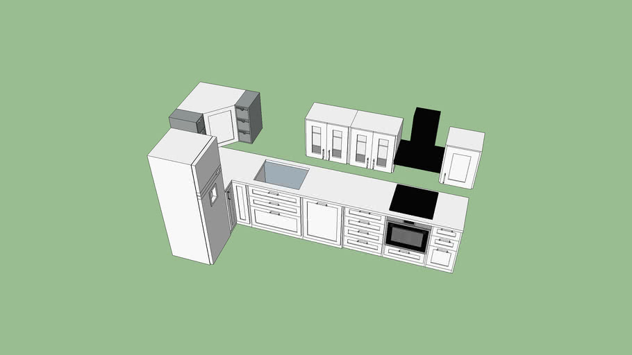 IKEA Modular Kitchen with SÄVEDAL Fronts, | 3D Warehouse