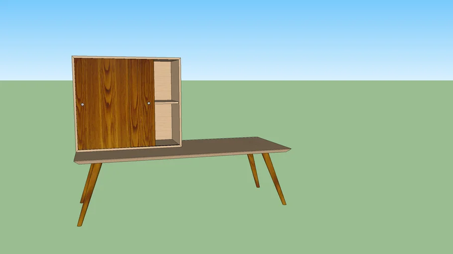 Mid Century Low Table with Cabinet | 3D Warehouse
