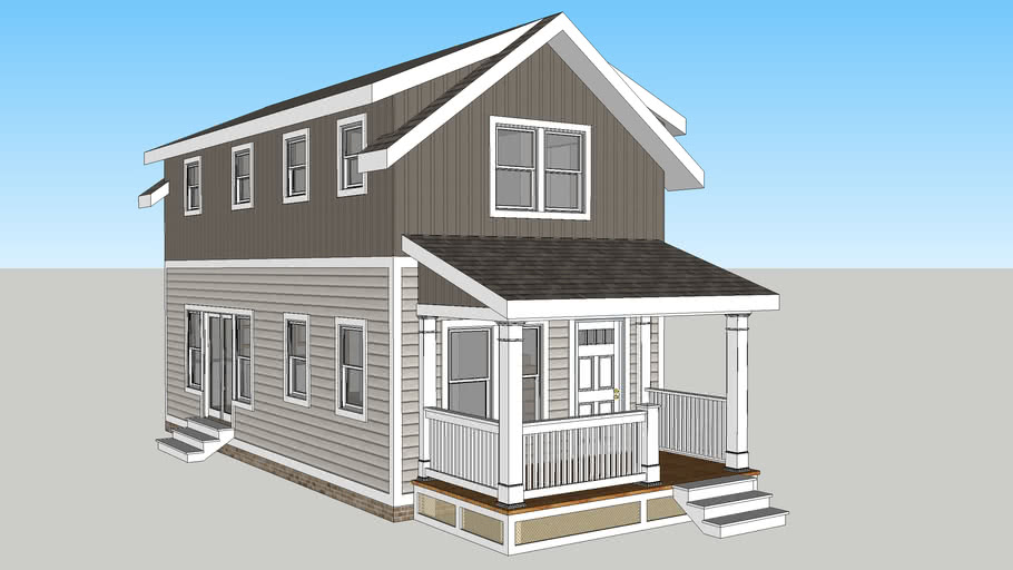 American vernacular cottage / ADU (urban / neotraditional TND) | 3D ...