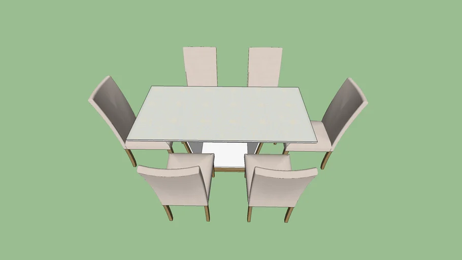 Conjunto Mesa De Jantar 6 Lugares Retangular | 3D Warehouse