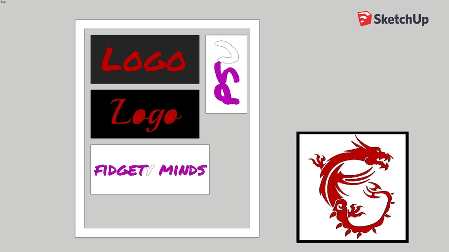 Testing Logo Size Fidgety Minds | 3D Warehouse