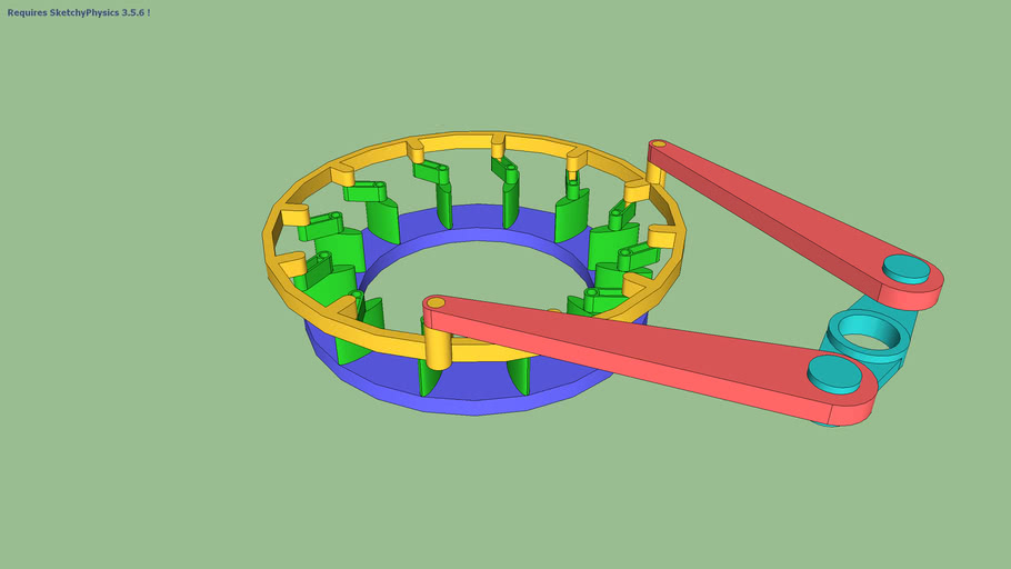 Guide Vane ( Wicket Gate ) Mechanism Type 2 | 3D Warehouse