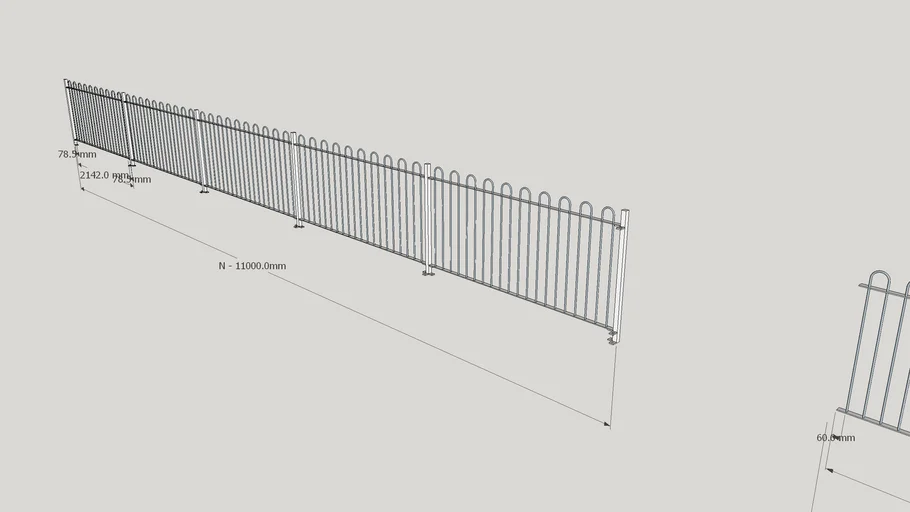 Rail fence G block REAR | 3D Warehouse