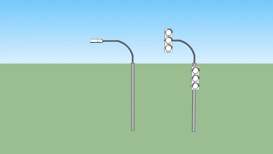 traffic light and street lamp | 3D Warehouse
